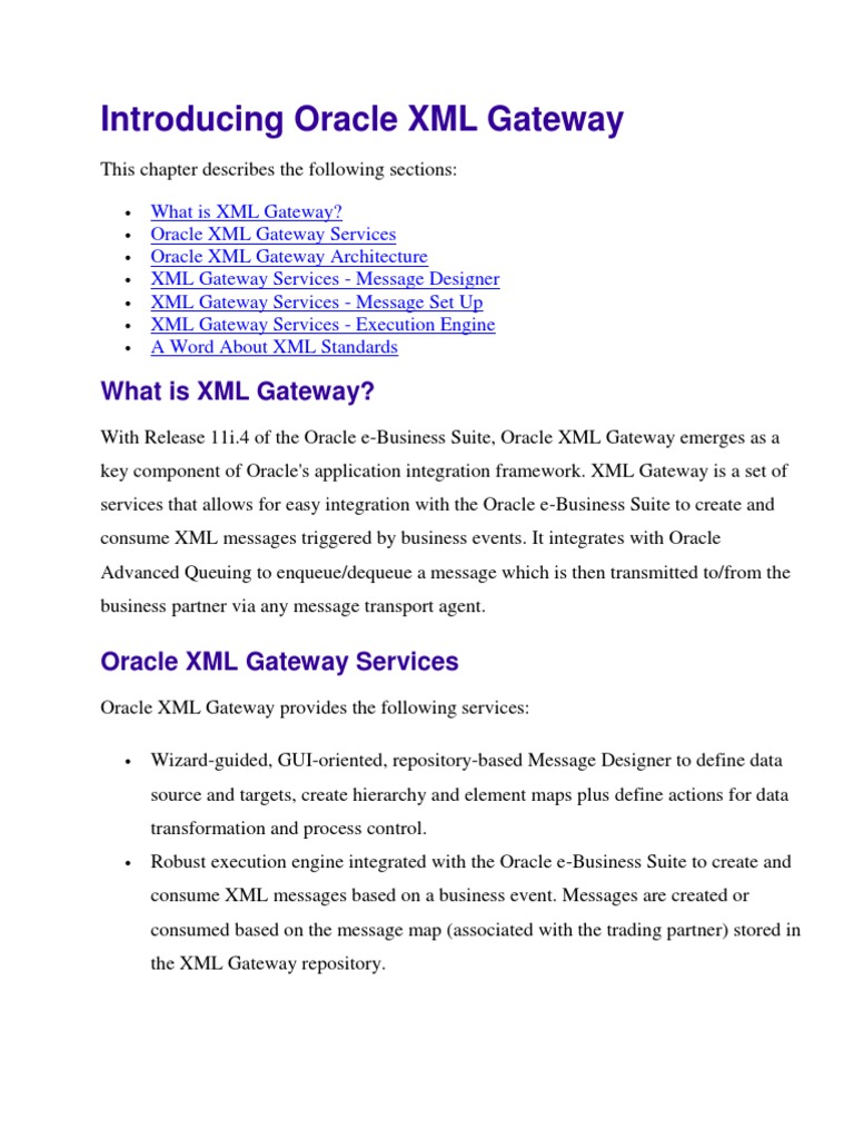 Introducing Oracle XML Gateway | PDF | Xml | Subroutine