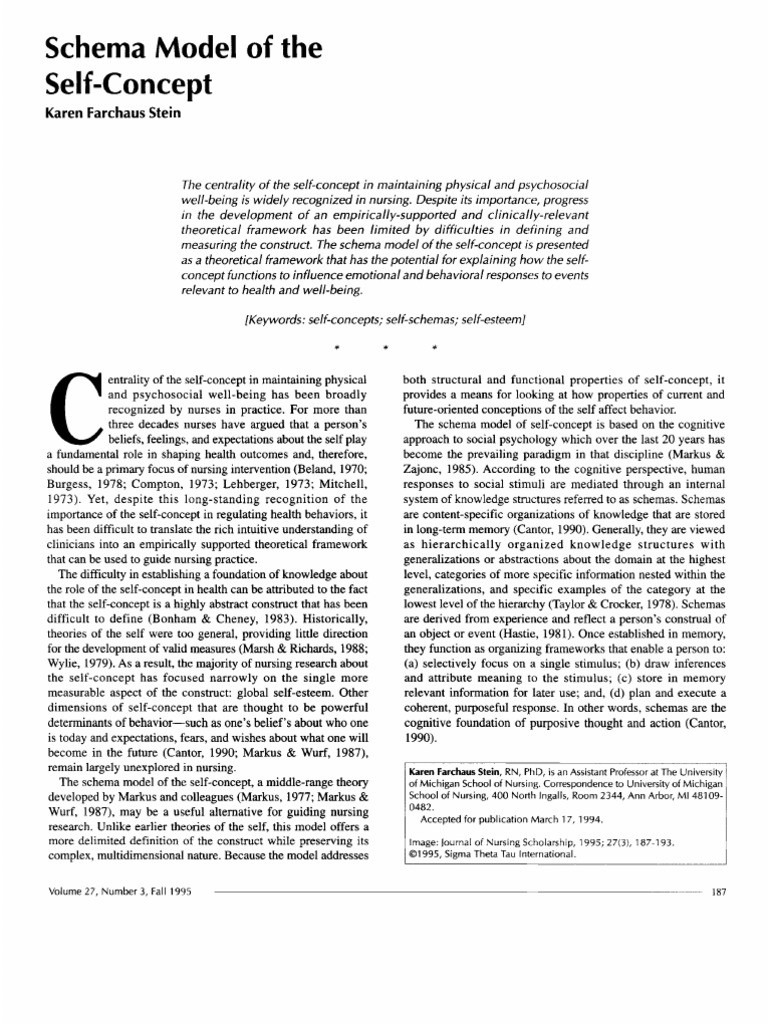 Schema Model of The Self-Concept PDF | PDF | Self Concept | Self