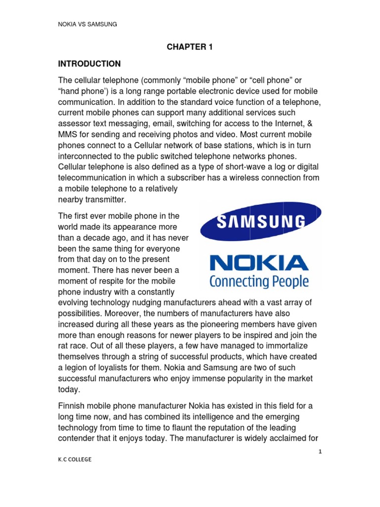 Nokia Vs Samsung. | PDF | Nokia | Samsung