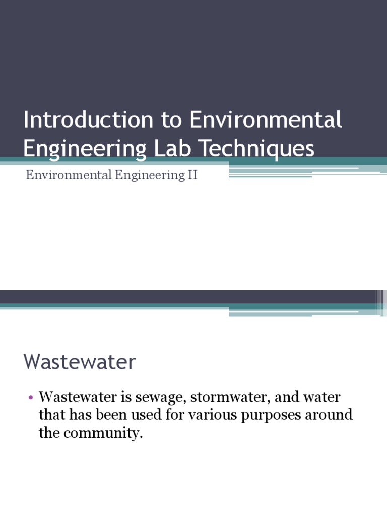 Introduction To Environmental Engineering Lab Techniques | PDF ...