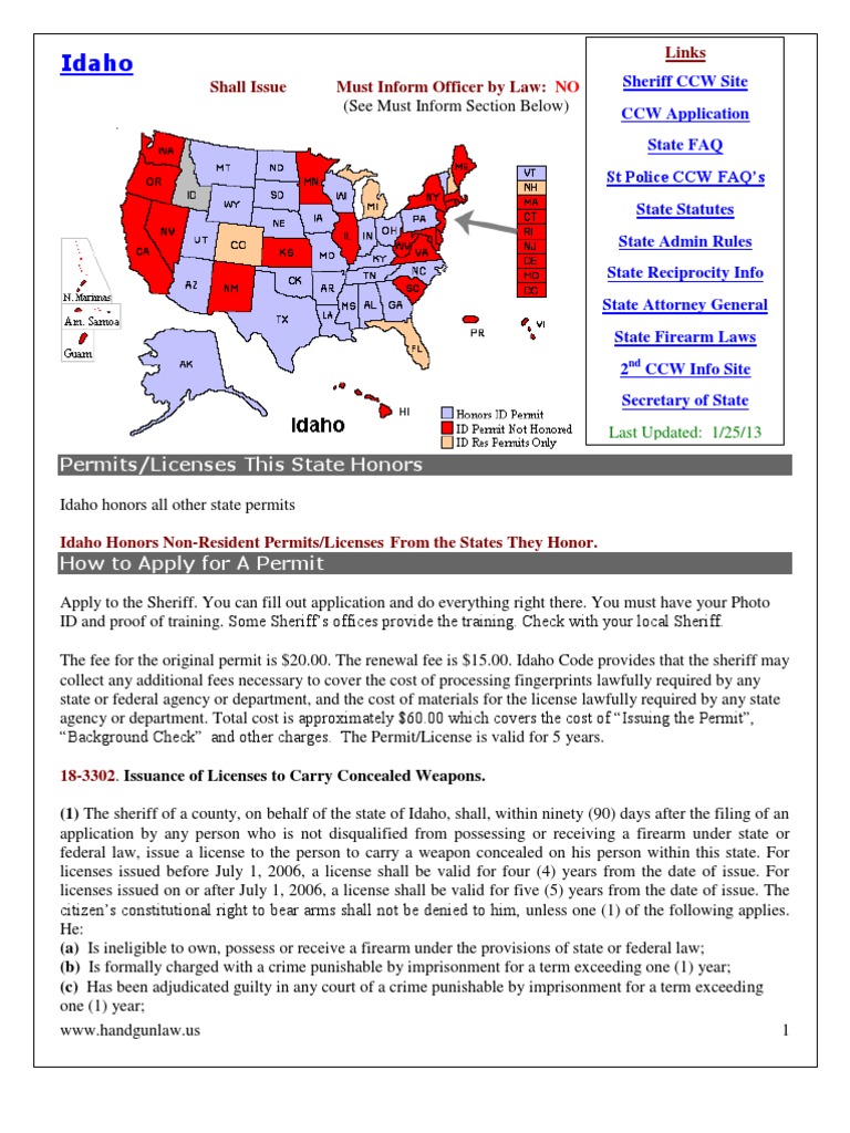 Idaho | PDF | Concealed Carry In The United States | Concealed Carry
