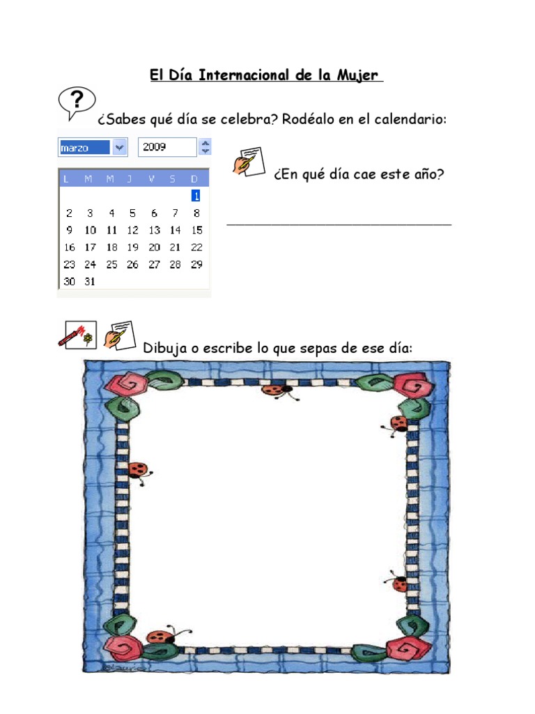 Fichas Día Internacional de La Mujer | PDF