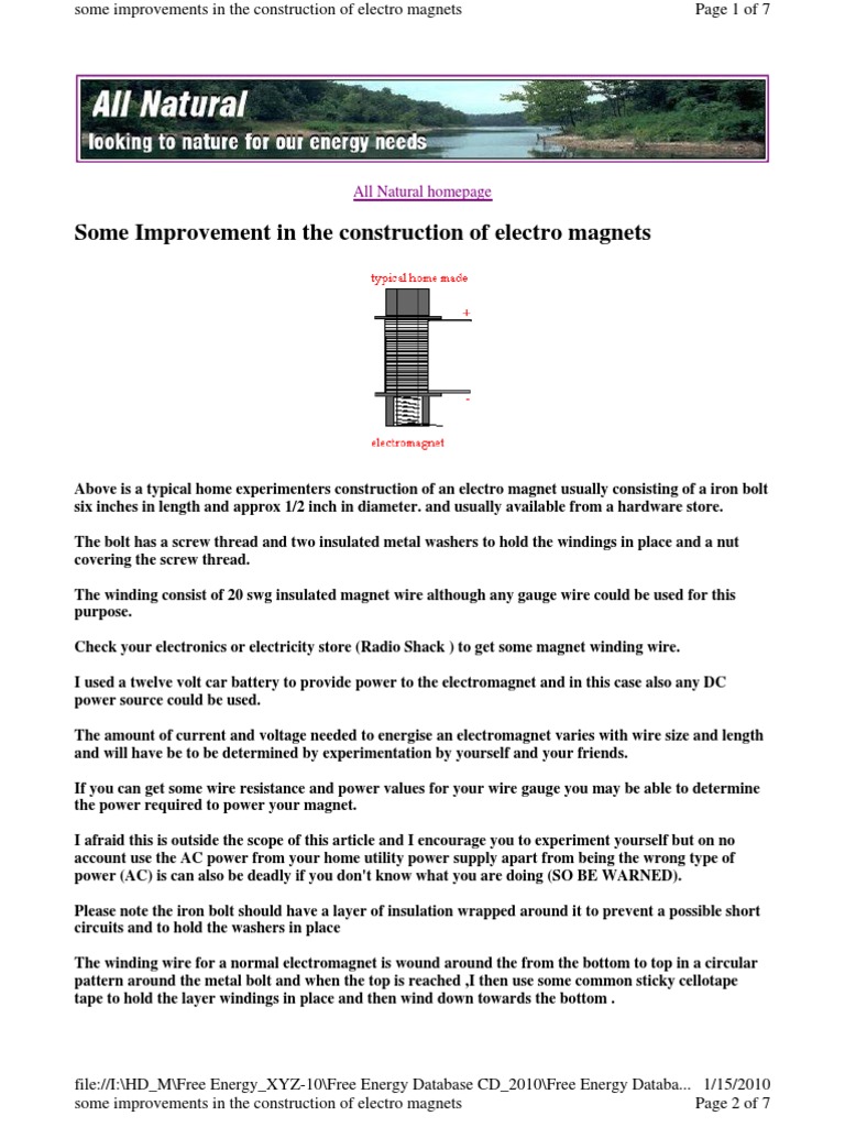 Enhancing Electromagnet Construction | PDF | Inductor | Magnetic Field