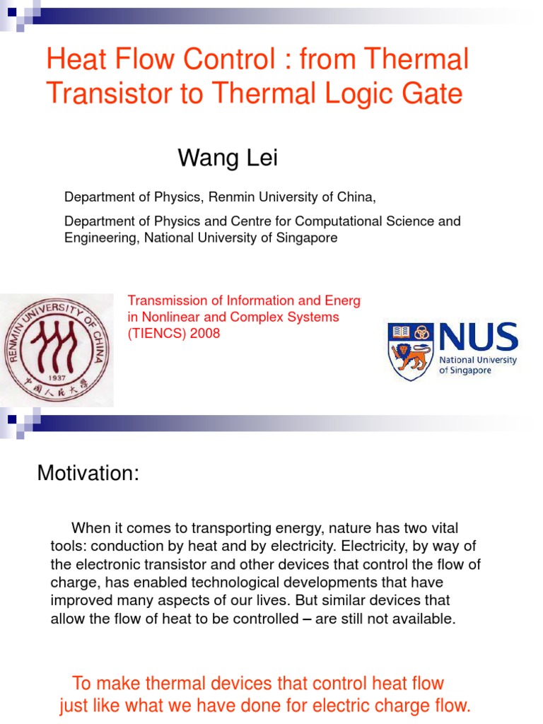 Thermal Transistors and Logic Gates | PDF | Field Effect Transistor | Heat