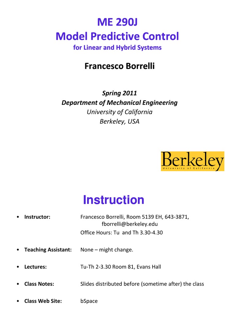 Model Predictive Control | PDF | Mathematical Optimization | Control Theory