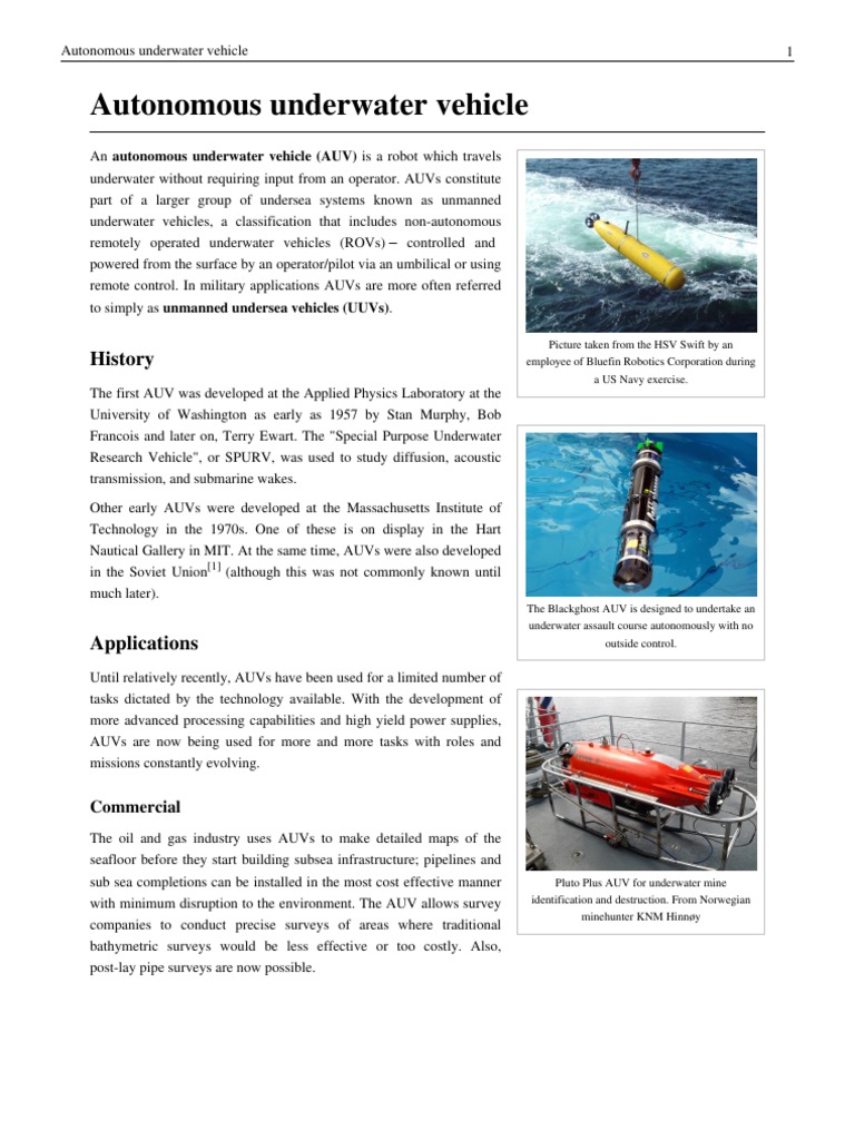 Autonomous Underwater Vehicle | PDF | Vehicles | Science