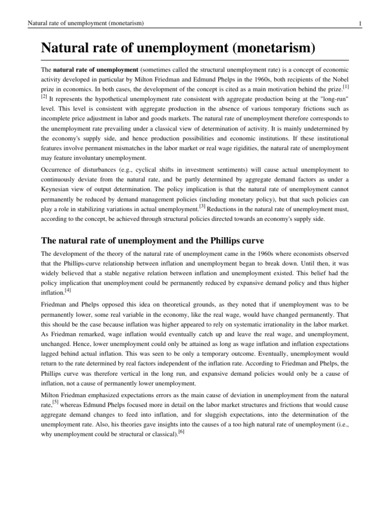 Natural Rate of Unemployment | PDF | Economic Problems | Economics