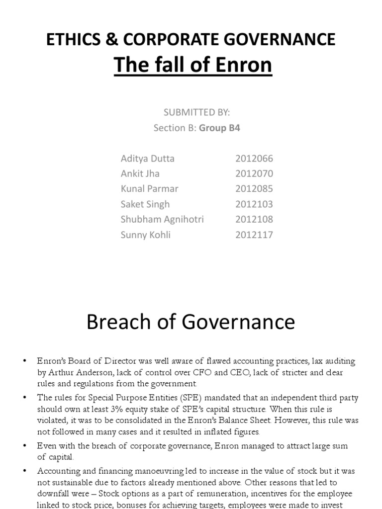 Ethical Governance and Enron | PDF | Corporate Governance | Stocks