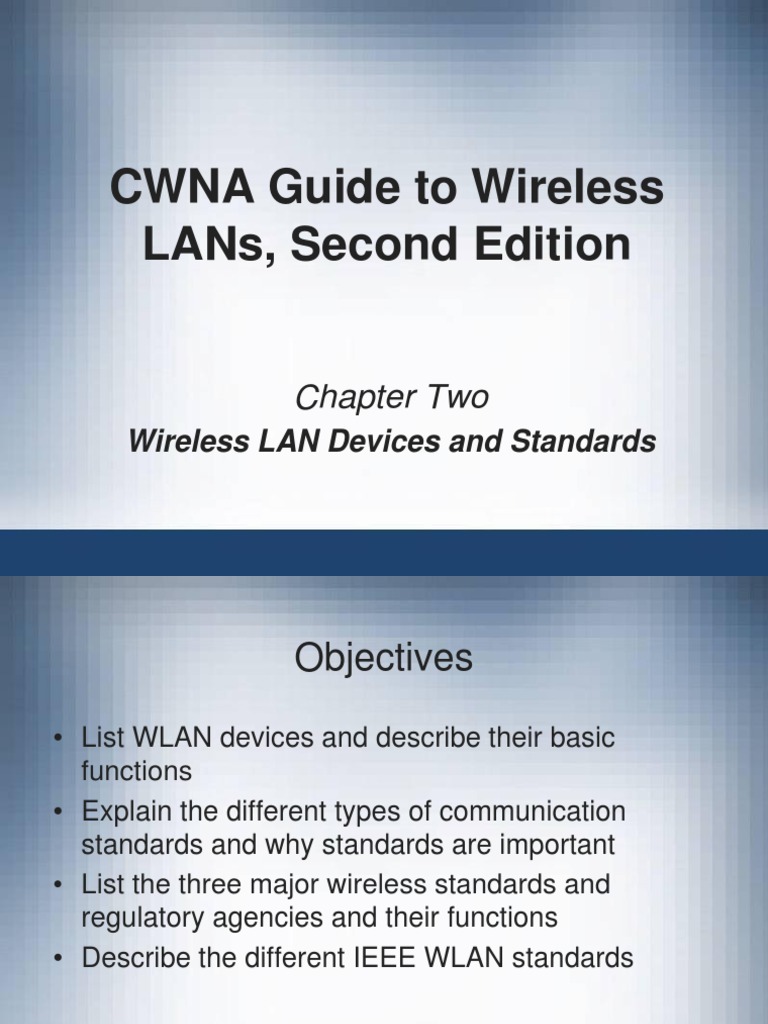 Cwna Guide To Wireless Lans, Second Edition: Chapter Two | PDF ...
