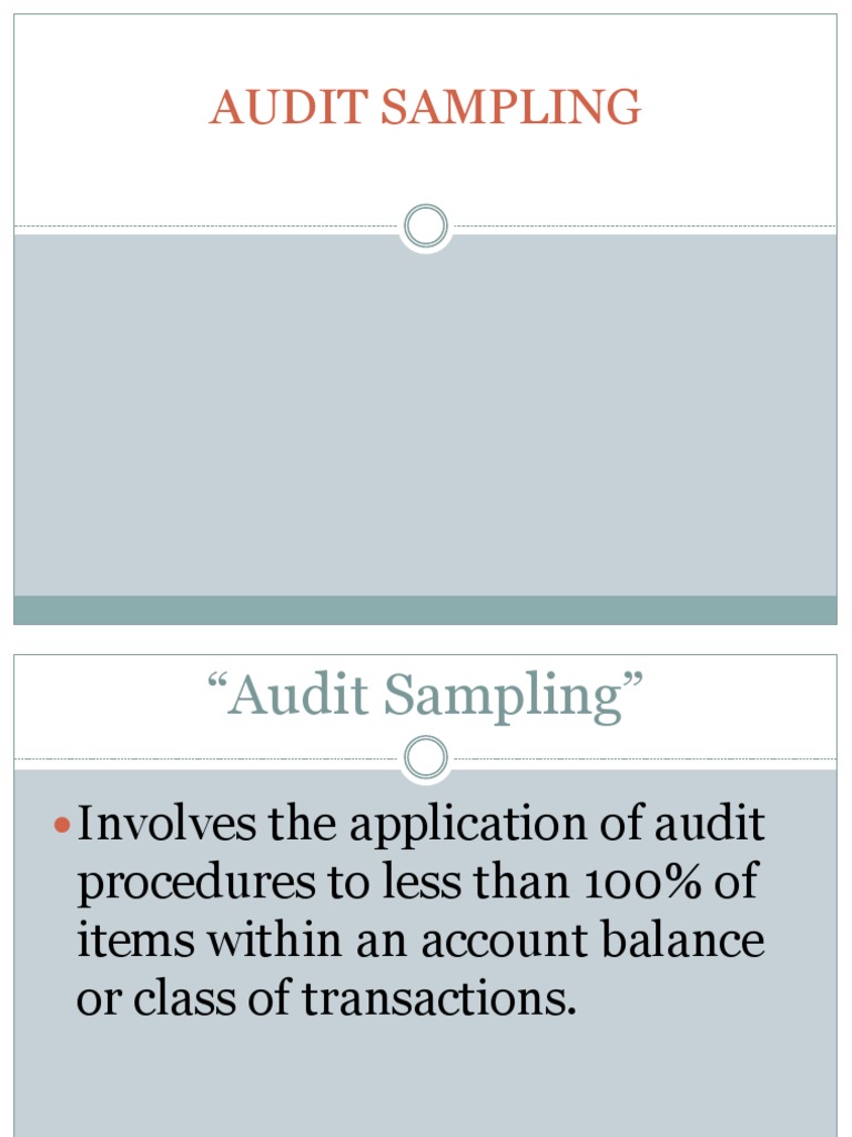 Audit Sampling | PDF | Sampling (Statistics) | Sample Size Determination