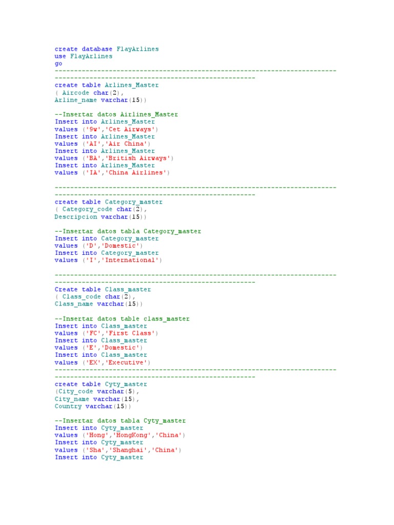Aerolinea Base de Datos | PDF | Software de gestión de datos | Datos de computadora