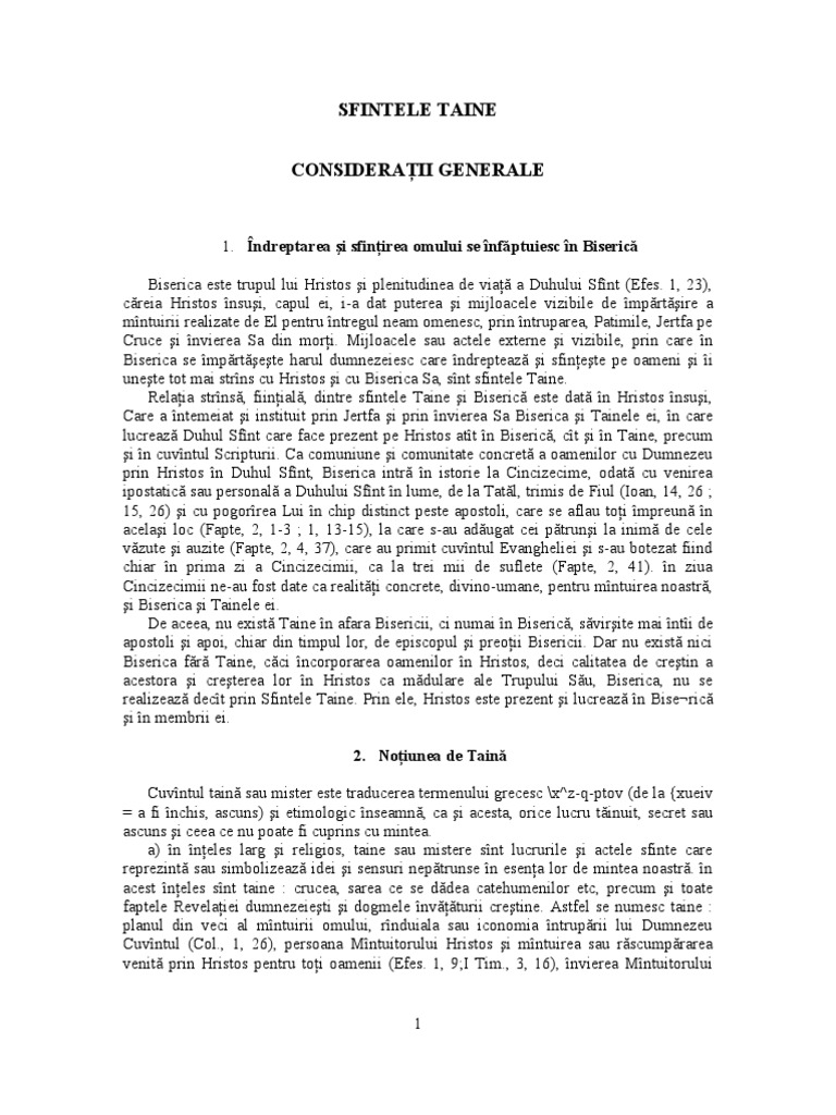 Sfintele Taine | PDF