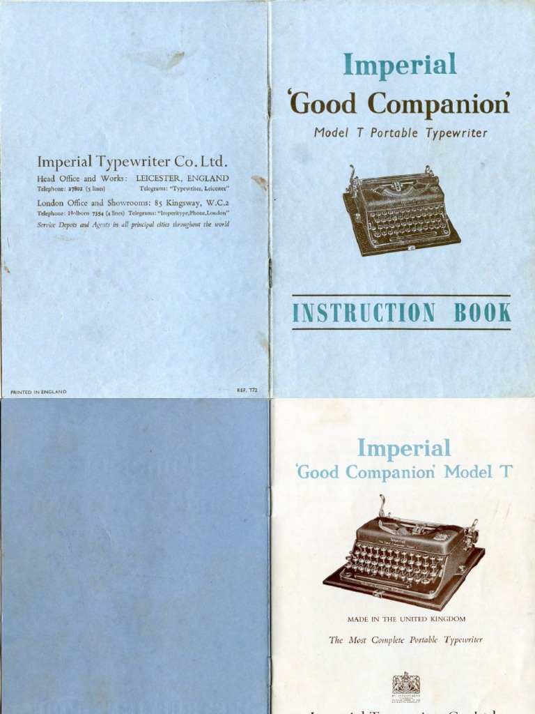 Imperial Model T Typewriter Instructions | PDF