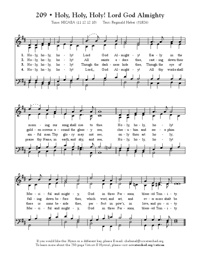 Holy Holy Holy Lord God Almighty Lyrics