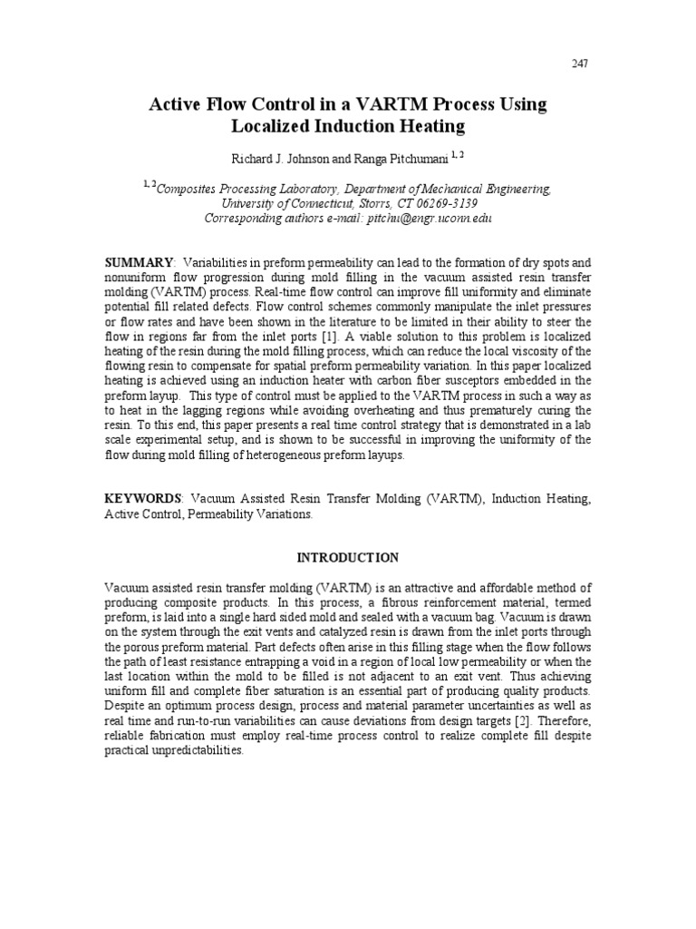 Active Flow Control in A VARTM Process Using Localized Induction ...