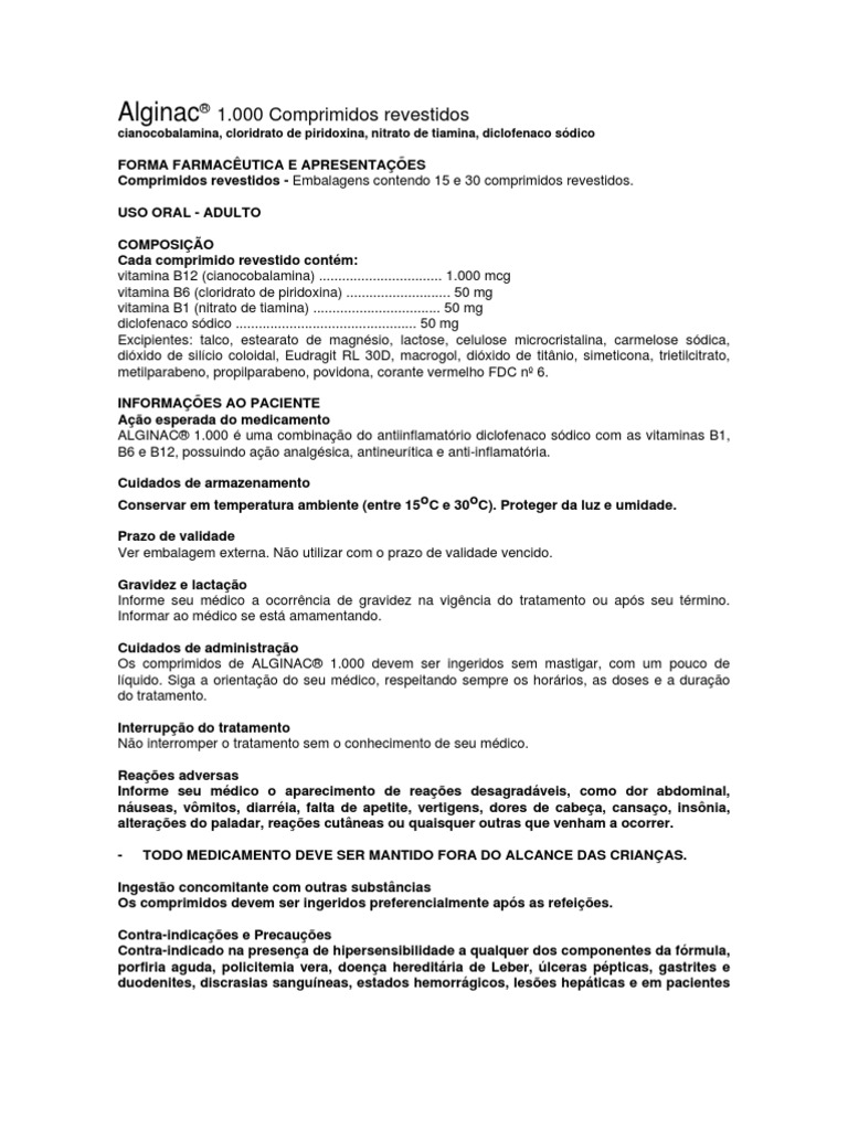 Alginac | PDF | Vitamina B12 | Vitamina