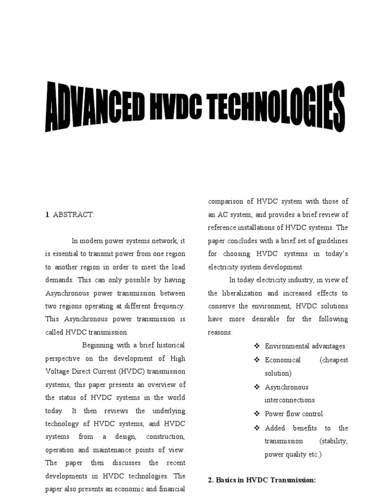 HVDC | PDF | High Voltage Direct Current | Electric Power Transmission