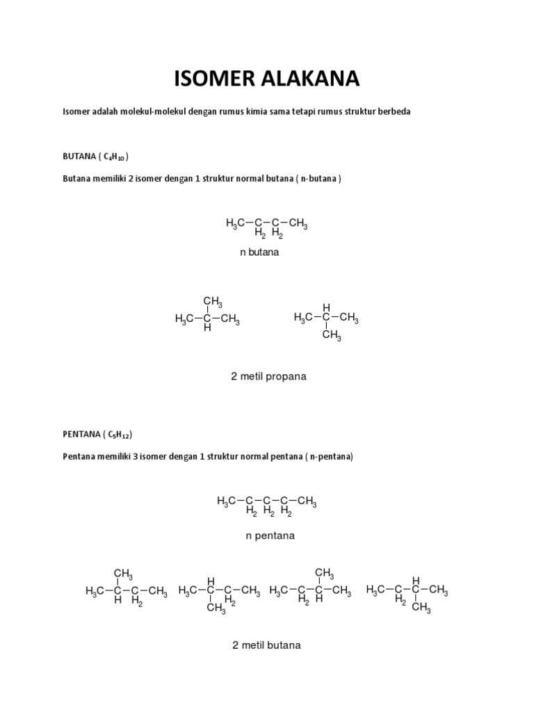 Isomer Alkana | PDF | Sains & Matematika