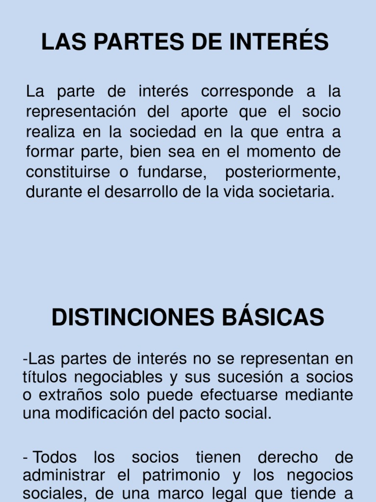LAS PARTES DE INTERÉS | Bienes (Ley) | Liquidación