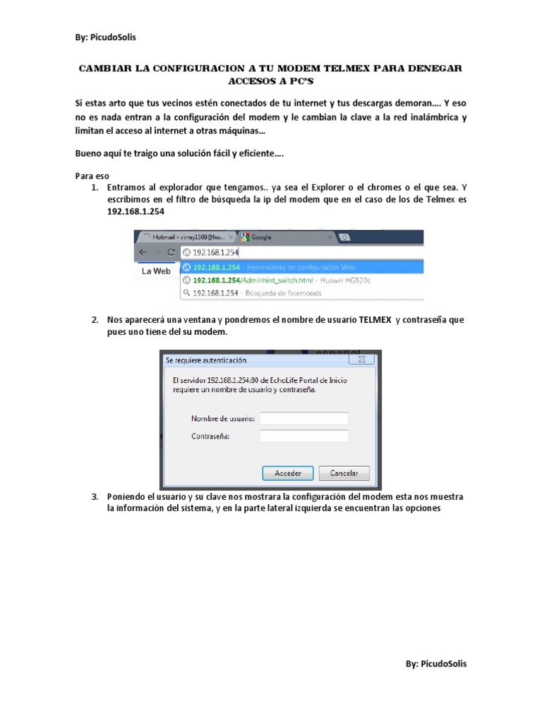Configurar Modem Telmex Descargar Gratis Pdf Point And Click Módem
