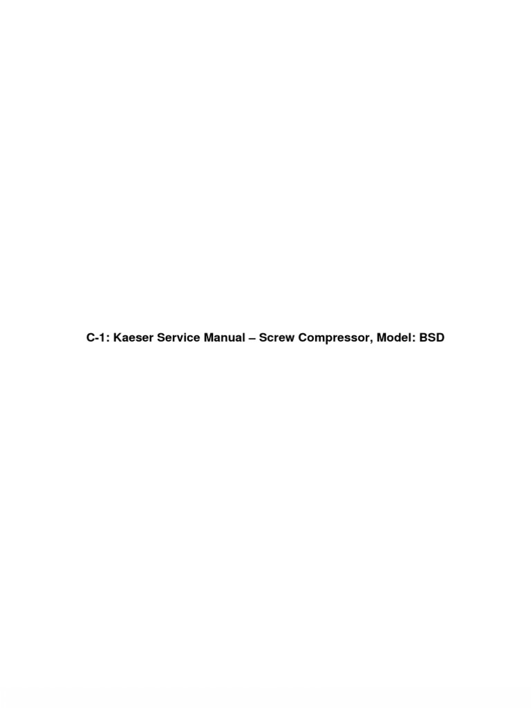 Kaeser Service Manual PDF | PDF