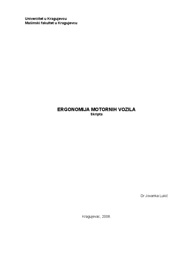 Ergonomija U Prometu (Skripta) | PDF