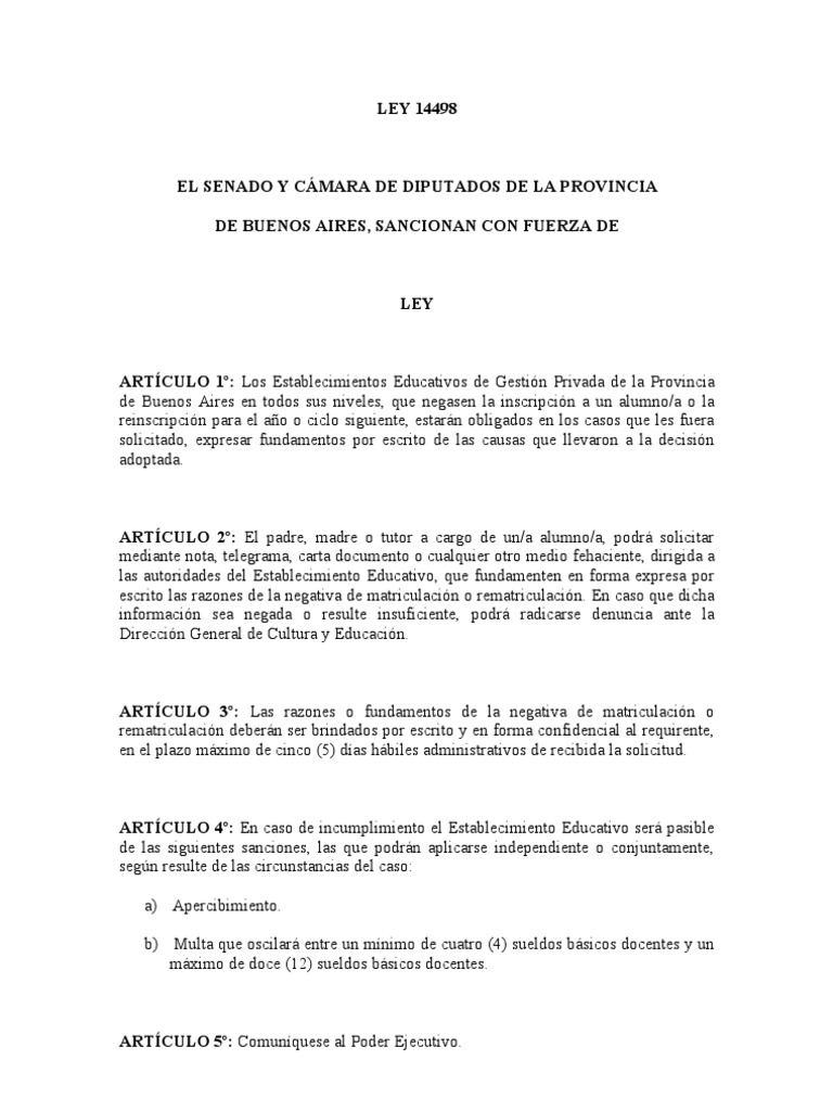 Ley 14498 | PDF
