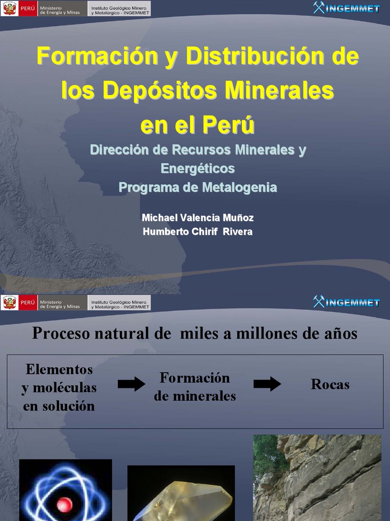 Formacion de Yacimientos Minerales en El Peru | PDF | Minerales | Roca ...