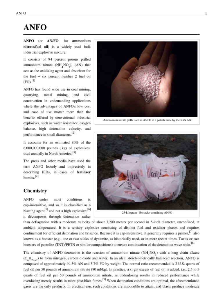 Anfo | PDF | Explosive Material | Explosion