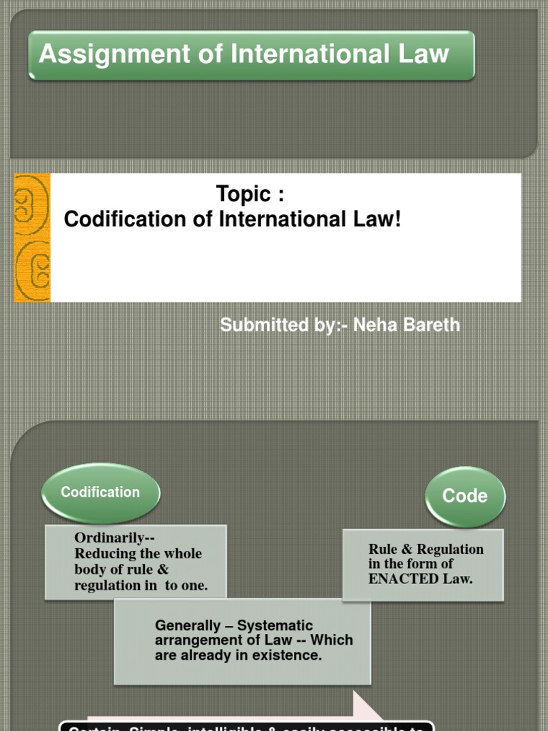 Codification of International Law! | Download Free PDF | Codification ...