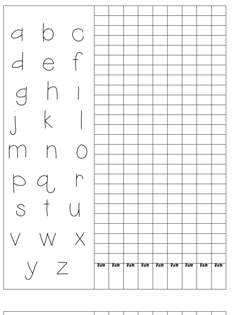 Alphabet Grid with Dates | PDF | Games & Activities