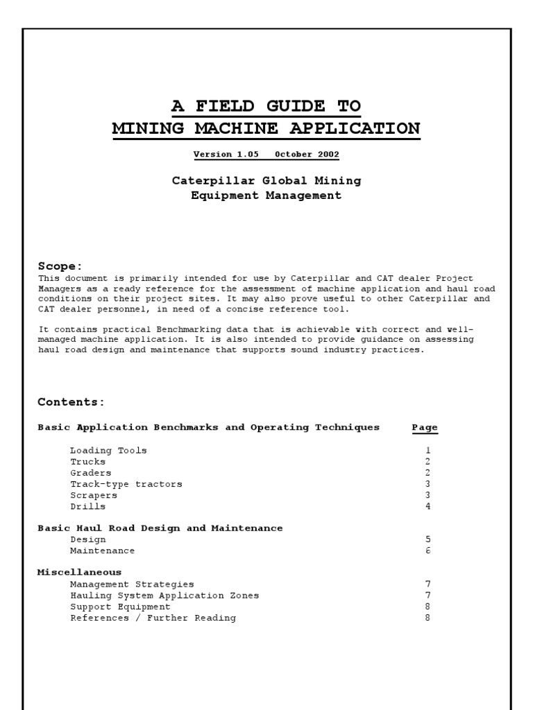 A Field Guide To Mining Machine Application | PDF | Tire | Loader ...