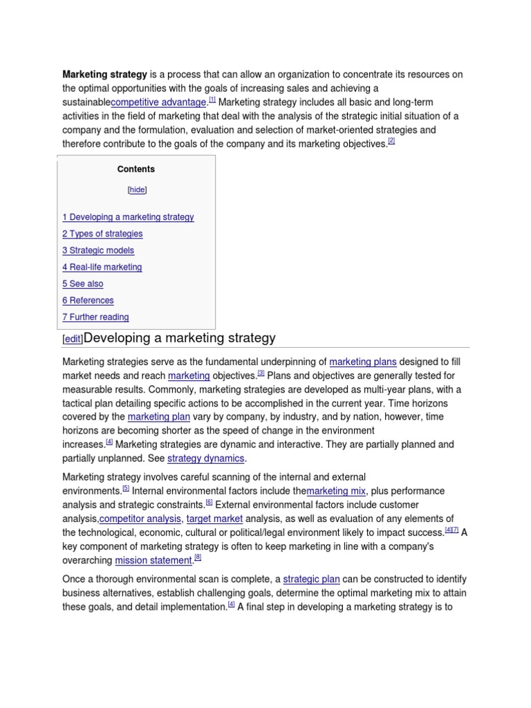 Marketing Strategy | PDF | Marketing Strategy | Strategic Management