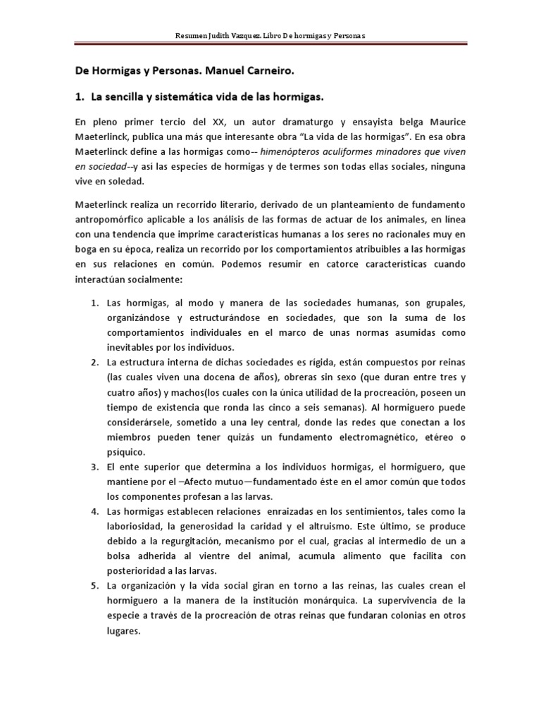 De Hormigas y Personas | PDF | Hormiga | Empirismo