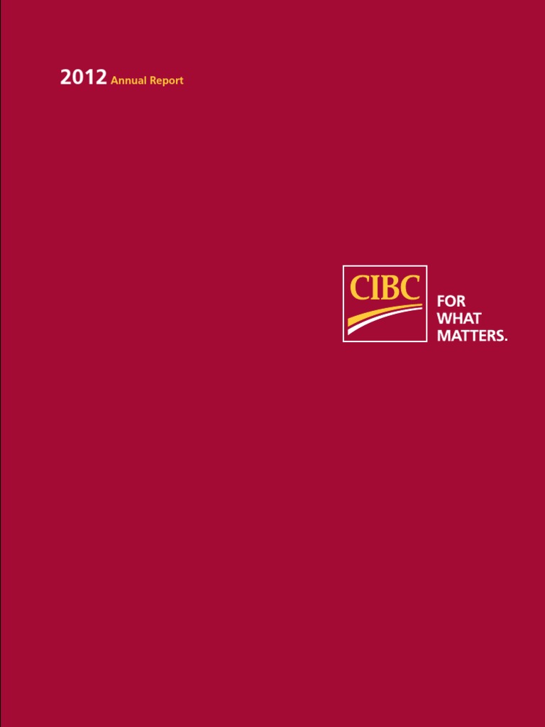 CIBC 2012 Performance at A Glance | PDF | Dividend | Financial Statement