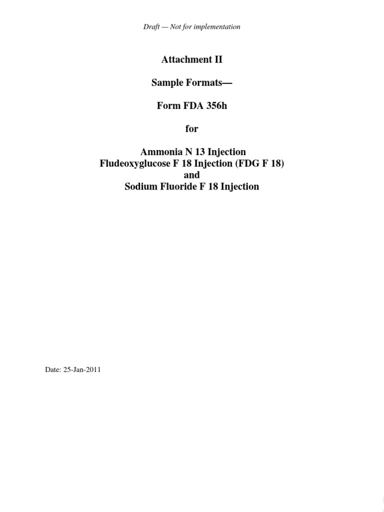 FDA Form 356h for Ammonia N 13 Injection | PDF | Federal Food | Food ...