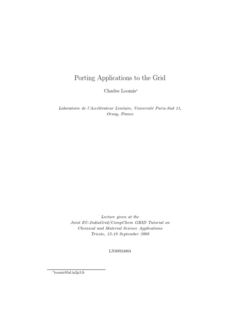 Porting Applications To The Grid | PDF | Grid Computing | Areas Of Computer Science
