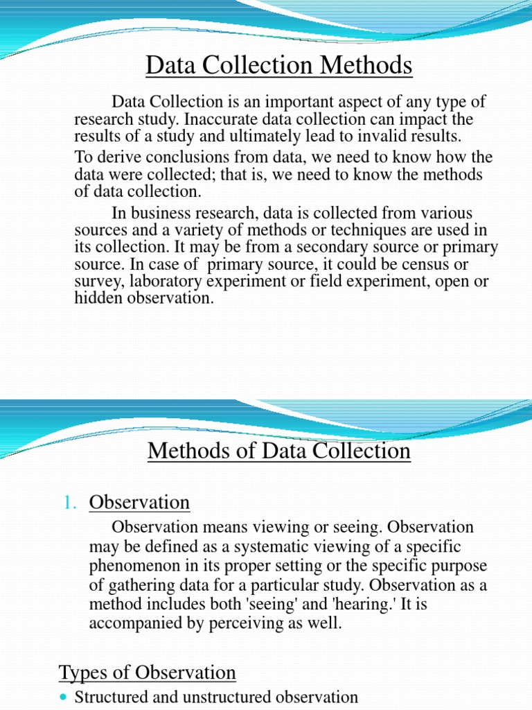Data Collection Methods and Research Design | PDF | Observation ...