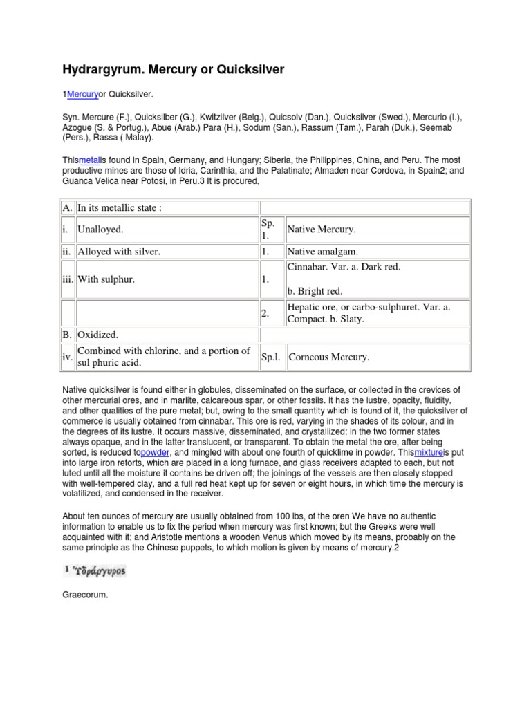 Hydrargyrum | Mercury (Element) | Lead