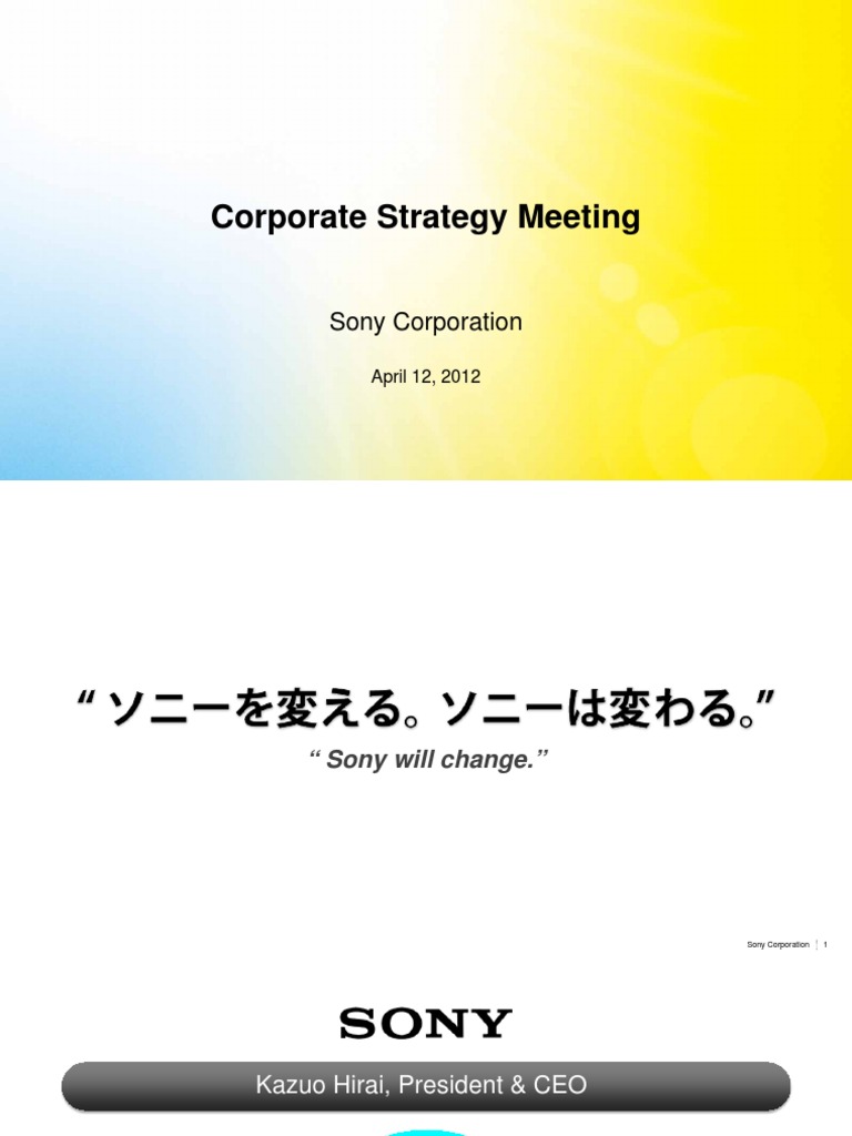 Sony | Sony | Strategic Management