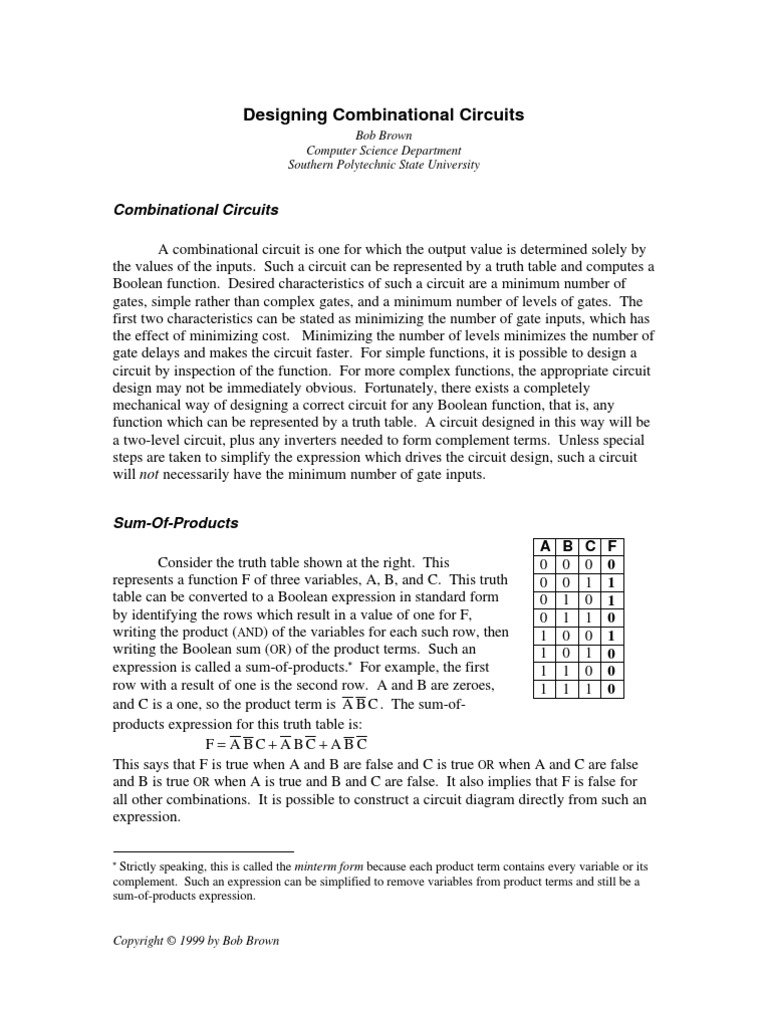 Designing Combinational Circuits | PDF | Mathematical Logic | Logic