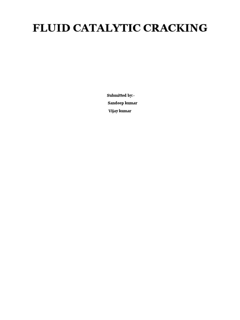 Fluid Catalytic Cracking | Cracking (Chemistry) | Catalysis