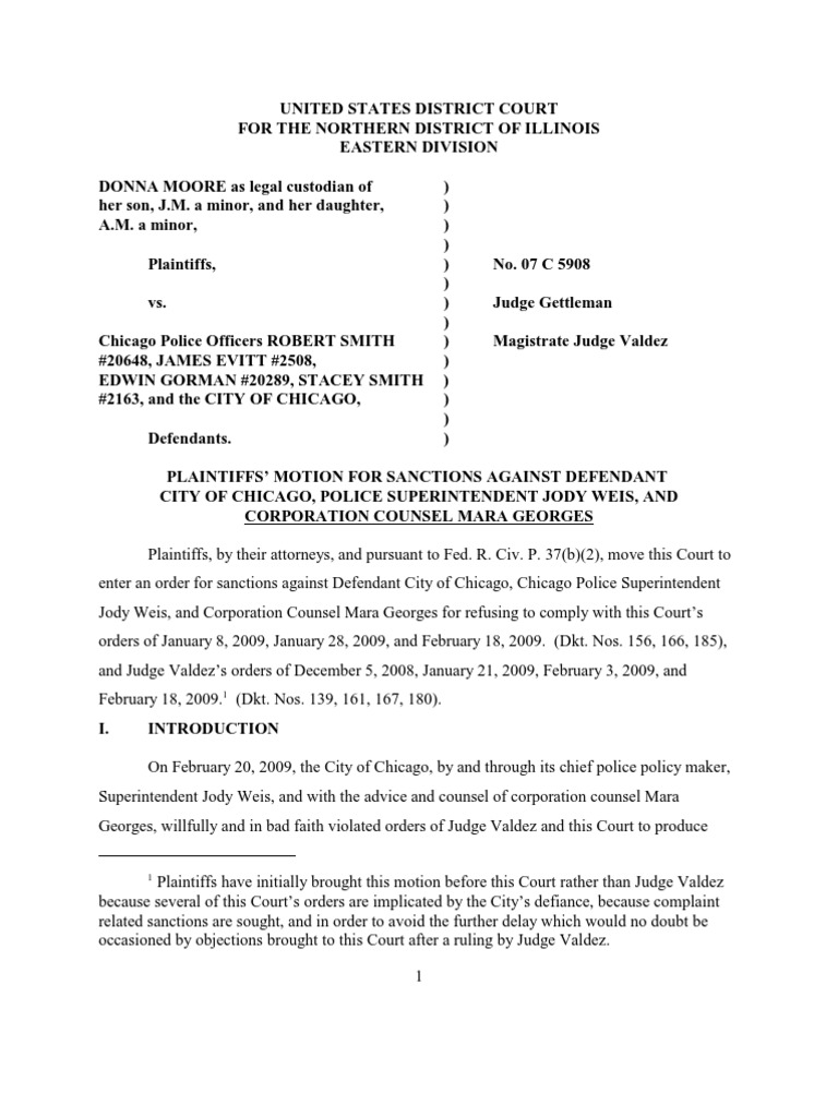 Final Motion For Sanctions | PDF | Discovery (Law) | Chicago Police ...