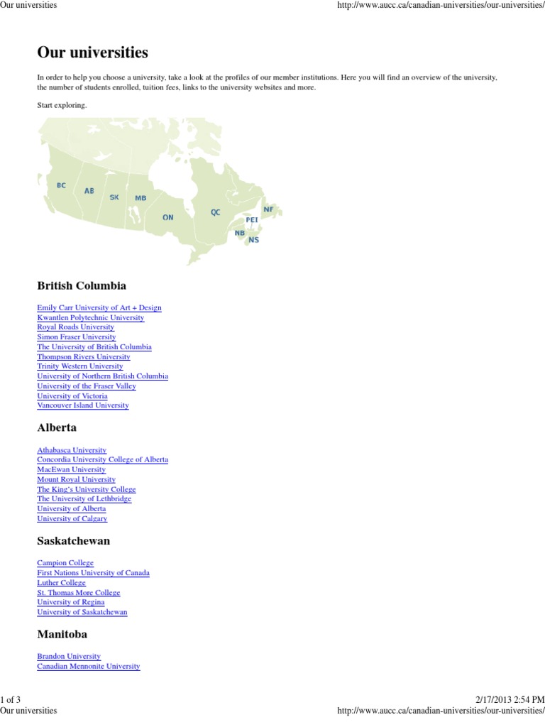 Our Universities: British Columbia | PDF | Quebec | Montreal