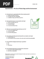 Questionnaire On Plastic Ban | PDF | Reuse | Economy And The Environment