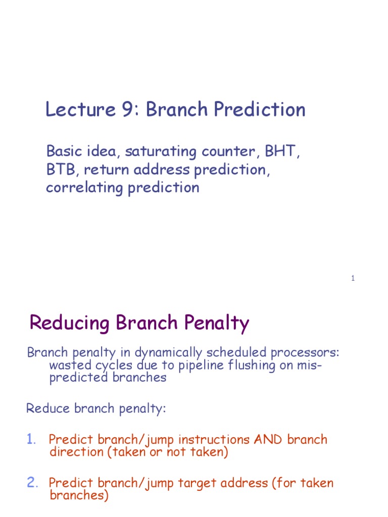 Dynamic Branch Prediction | PDF | Computer Engineering | Computer Architecture