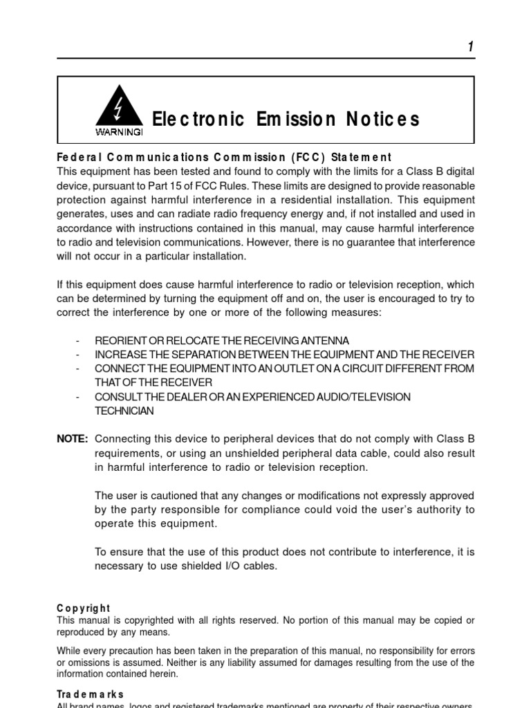 Electronic Emission Notices: Federal Communications Commission (FCC ...
