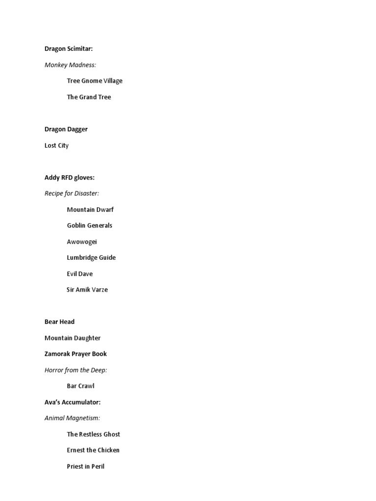 OSRS Quest and Item Guide | PDF | Poetry | Young Adult