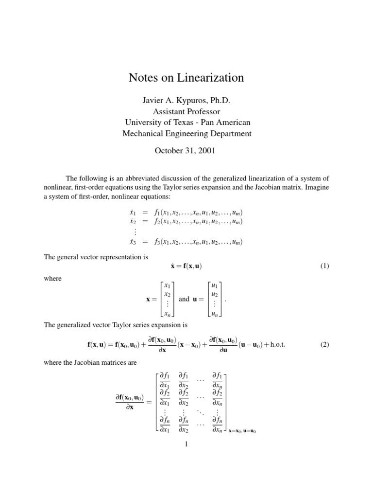 Linear Ization | PDF | Applied Mathematics | Matrix Theory