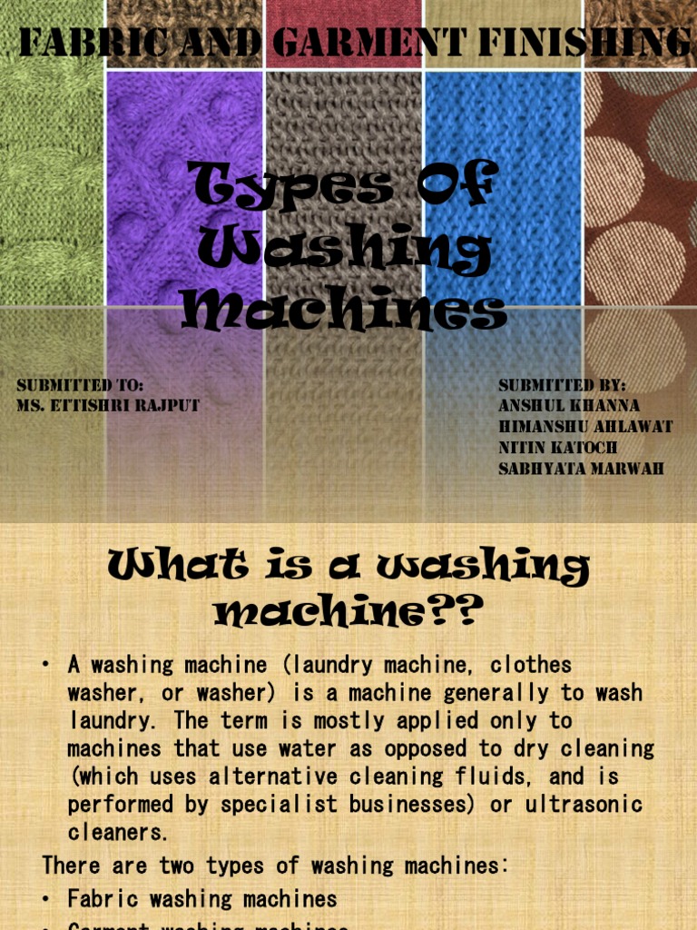 Types of Washing Machines | PDF | Washing Machine | Clothing